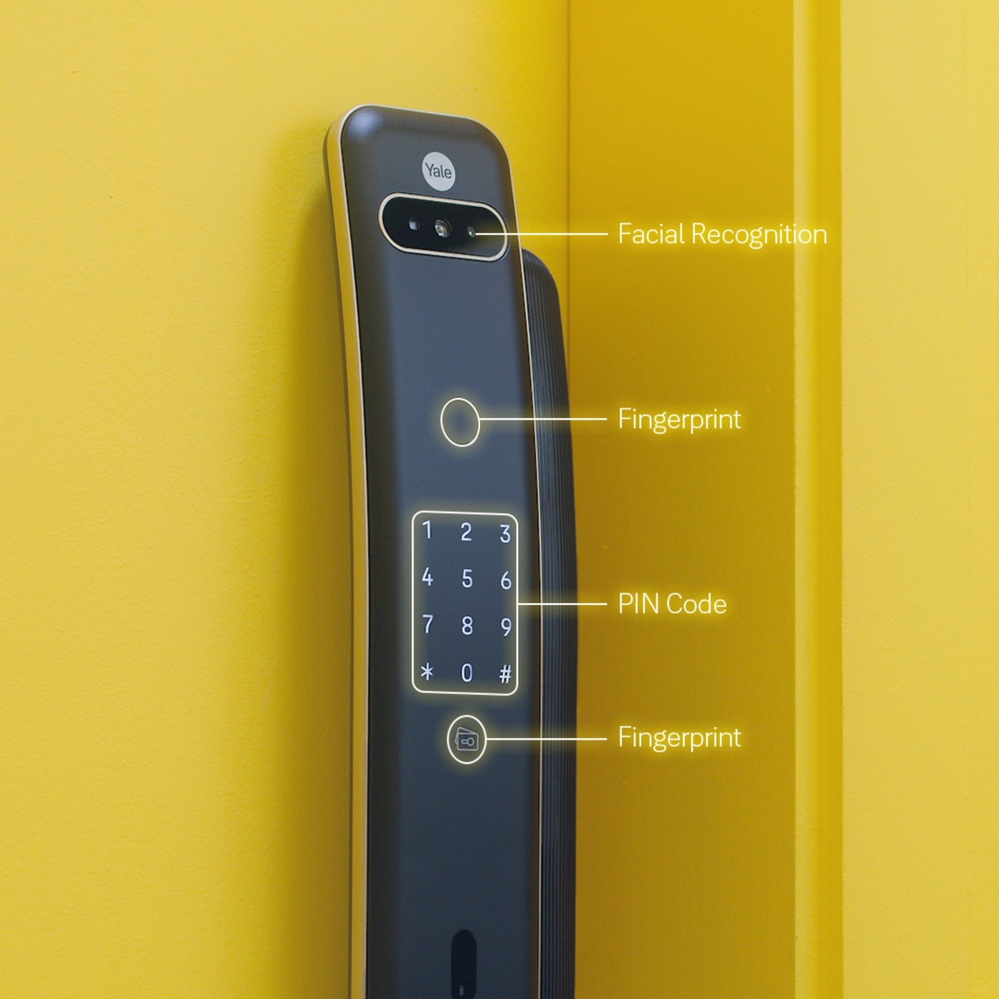Yale Luna Pro+ Yüz tanıma ve parmak İzli akıllı kilit - Kasa Sepeti